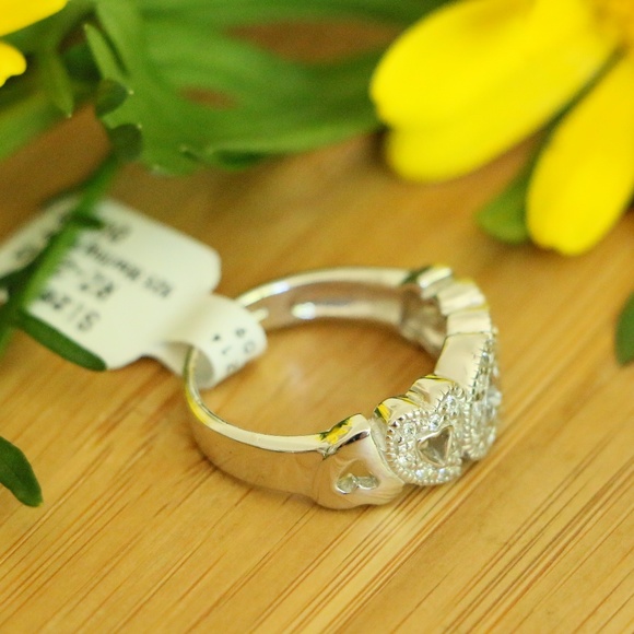 Teeda | Jewelry | 925 Sterling Silver Hearts Cubic Zirconia Rings ...